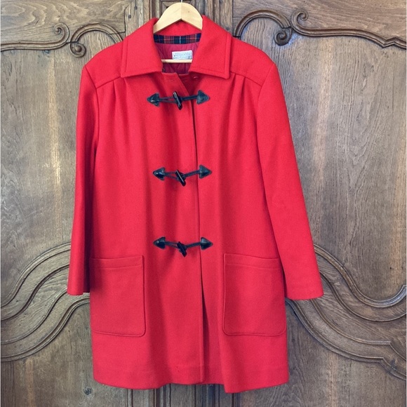 Pendleton | Jackets & Coats | Vintage Pendleton Overcoat Jacket Red ...